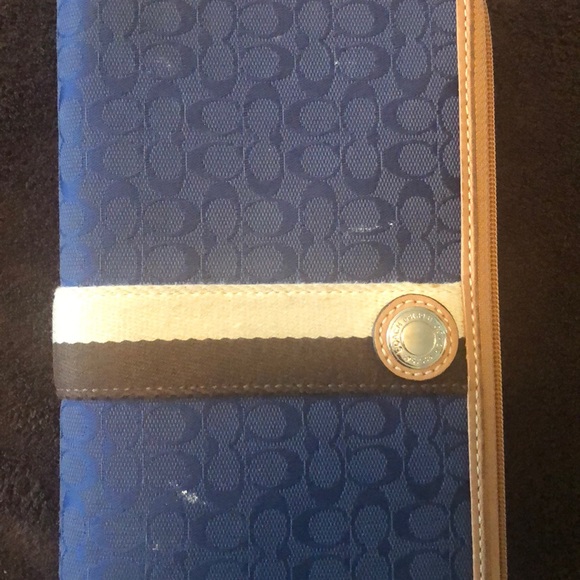 Coach | Bags | Coach Navy Blue Zip Wallet | Poshmark